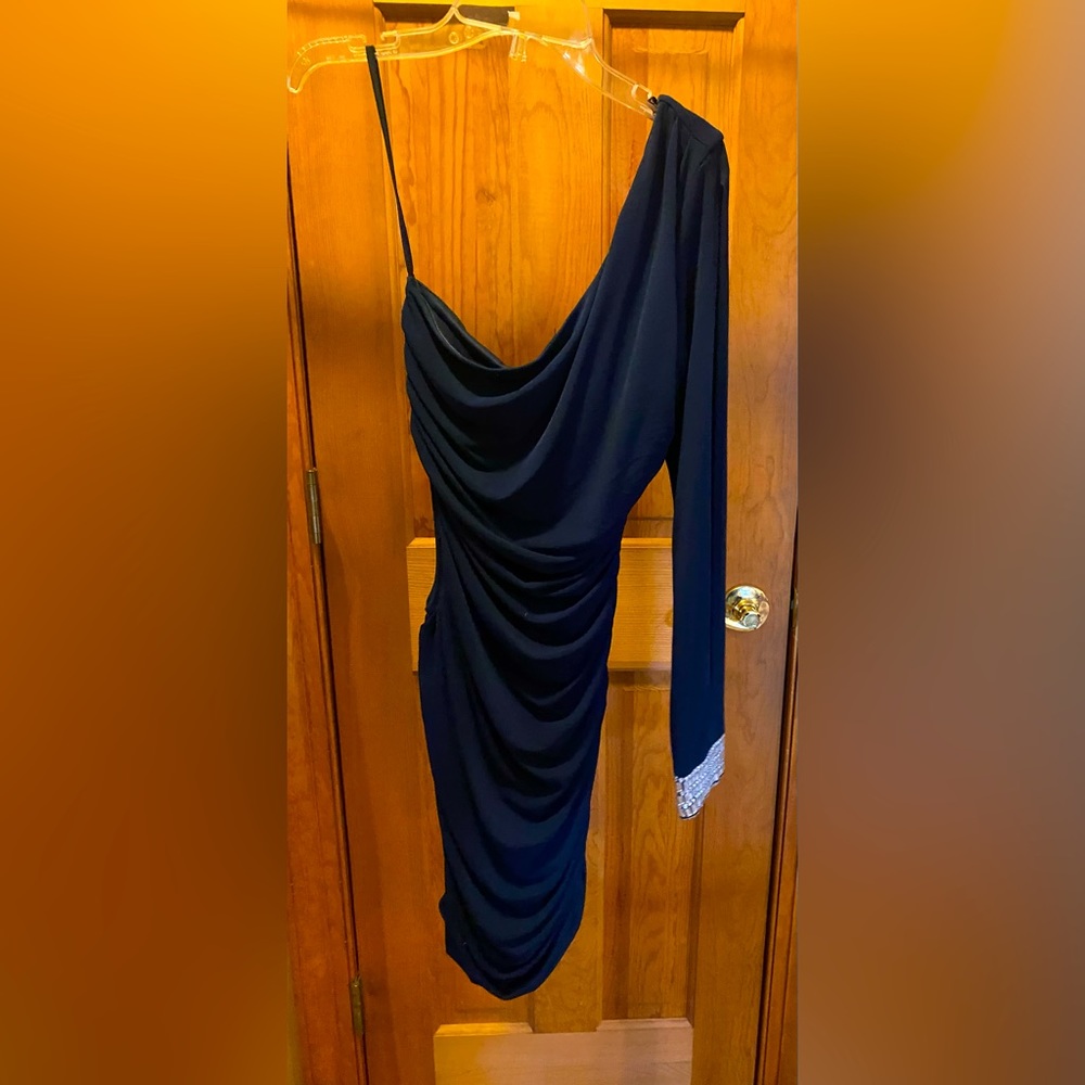 Royal Blue Form Fitting Dress With Cutouts - Gem